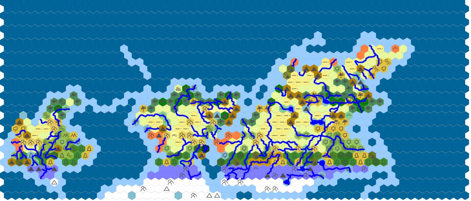 D&D Hex Map Region Scale Example World Building - RRF